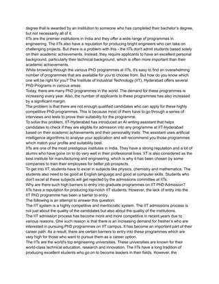 IIT PhD Admission | PDF