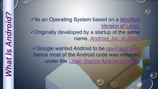 Android Application Development | PPTX | Operating Systems | Computer ...