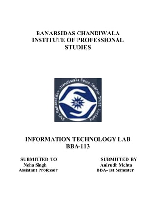 Computer project(basic) bba | DOCX
