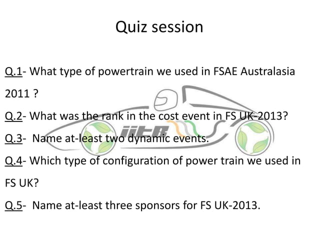 IIT Roorkee Motorsports (IITRMS) | PPT | Free Download
