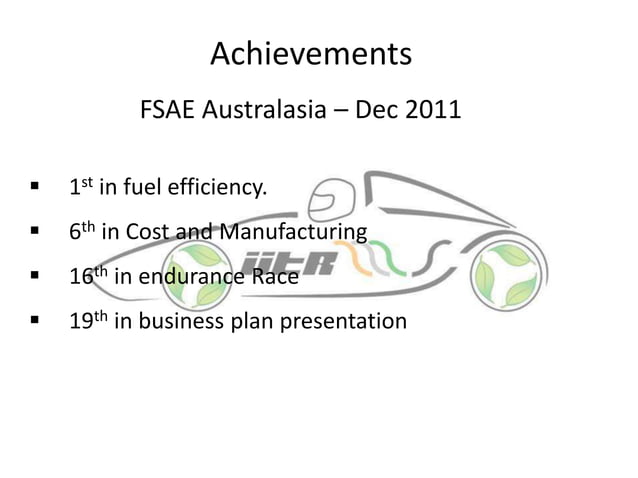 IIT Roorkee Motorsports (IITRMS) | PPT | Free Download