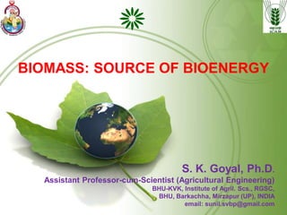 BIOMASS: SOURCE OF BIOENERGY | PPT