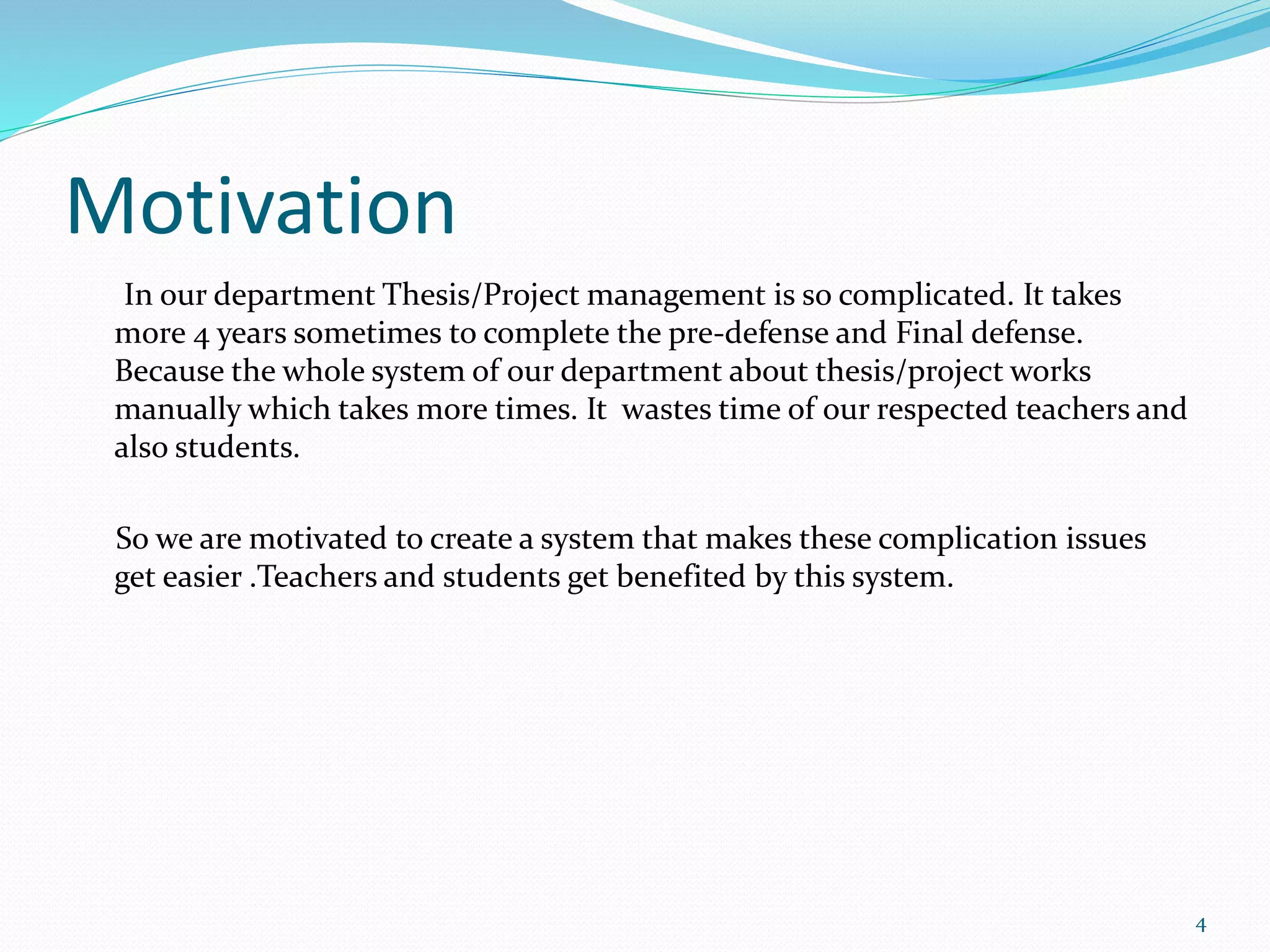 Thesis Project Management system presentation(part 1) | PPTX