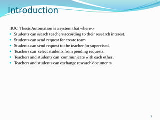 Thesis Project Management system presentation(part 1) | PPTX