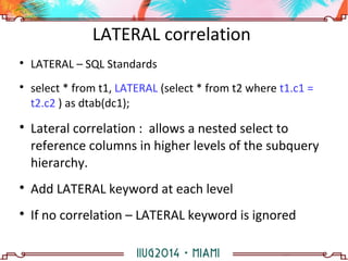 Using Lateral derived table in Informix database | ODP | Databases | Computer Software and ...
