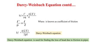 experiment of Major Loss and Darcy-Weisbach Equation .pptx