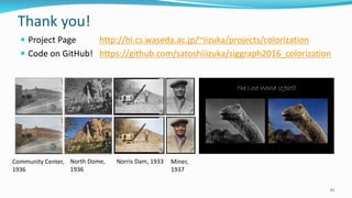 [SIGGRAPH 2016] Automatic Image Colorization | PDF | Photo Editing Software | Computer Software ...