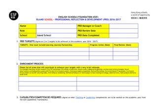 Professional reflection and development (PRD) 2016 - 2017 | PPT