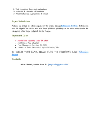 International Journal of Advances in Artificial Intelligence (IJAAI) | DOCX