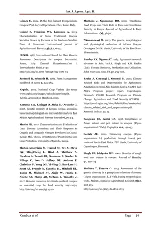 Genotypic diversity of cowpea from lower eastern Kenya | PDF