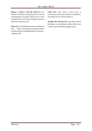 Agronomic response of soybean to first and second cropping season ...