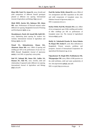 Yield response of aman rice to transplanting geometry and seedlings per ...