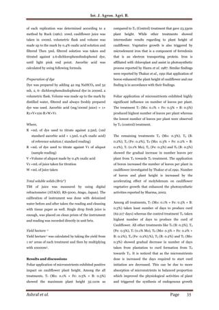 Responsiveness of Cauliflower (Brassica oleraceae var. botrytis L.) to ...