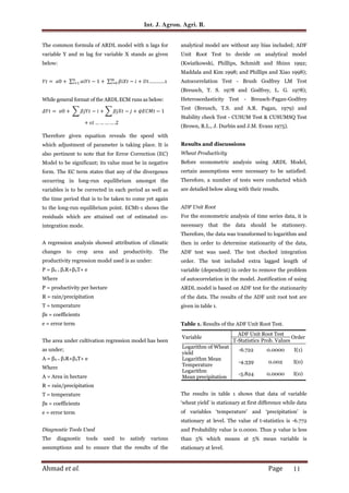 Wheat crop responds to climate change in rainfed areas of District ...