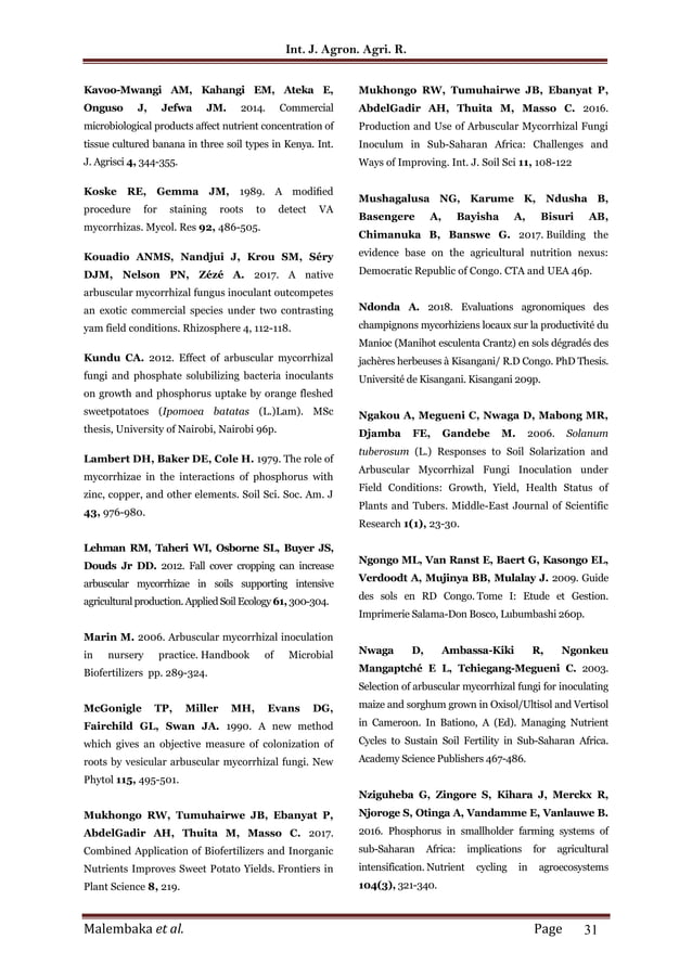 Role of native arbuscular mycorrhizal fungi on maize (Zea mays) growth and nutrient uptake in ...