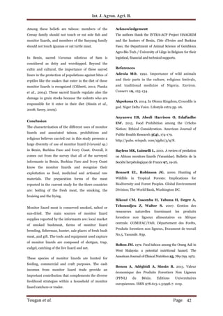 Characterization of monitor lizard meat uses for food security and ...