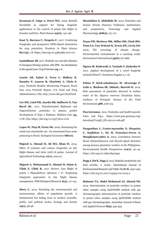 Effect of ridomil application regime in late blight (Phytophthora infestans) management on yield ...