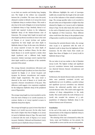 Morpho-biometric characterization of the indigenous Djallonke sheep in Ngaoundere (Adamawa ...