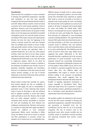 The role of women in agriculture: Implications in providing, improving ...