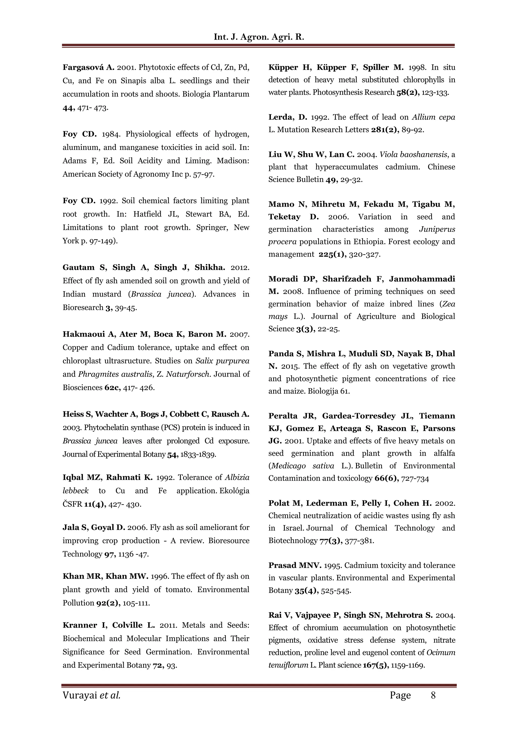 Germination and seedling growth of Moringa oleifera, Moringa ...