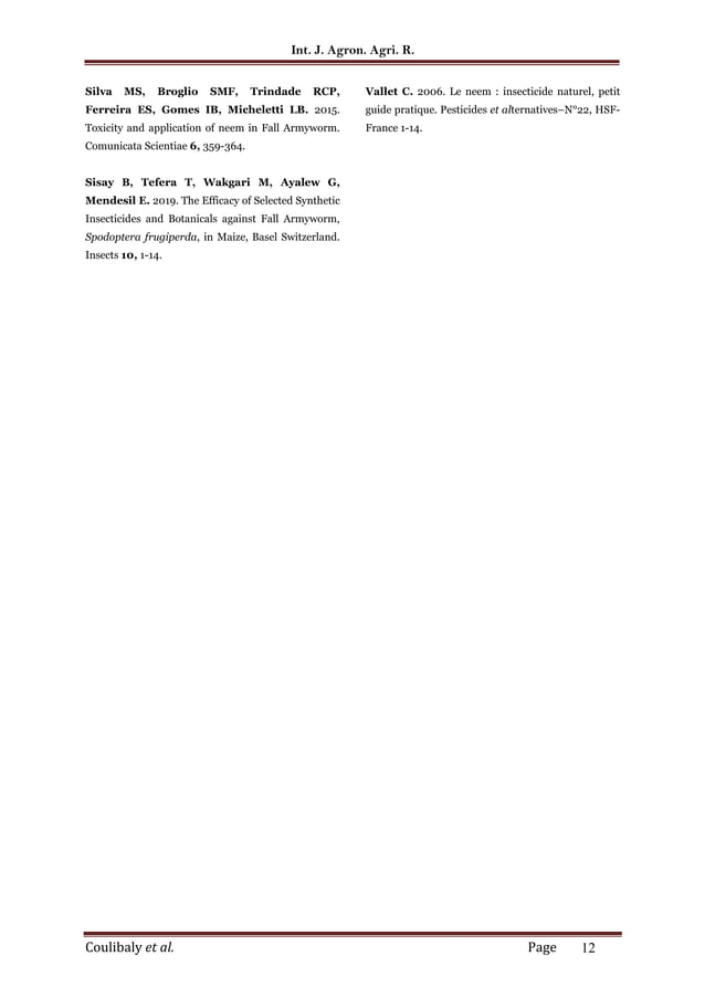 Assessing three biopesticides effectiveness on the Fall Armyworm (Spodoptera frugiperda) in ...
