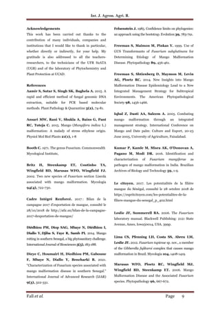 Characterization of Fusarium spp associated with mango malformation ...