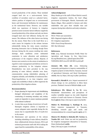 Factors influencing rice production in the Lwafi-katongolo irrigation scheme: Nkasi District ...