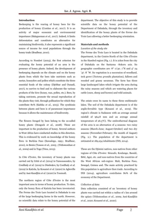 Diversity of honey plants in the Sudanian zone: Case of the Ferme des ...