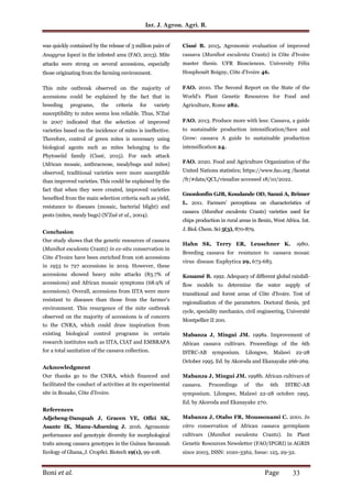 Evolution and health status of Cassava (Manihot esculenta Crantz ...