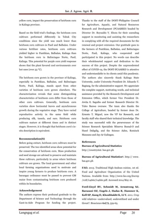 Saving the heirloom Corn varieties of Kalinga Province | PDF