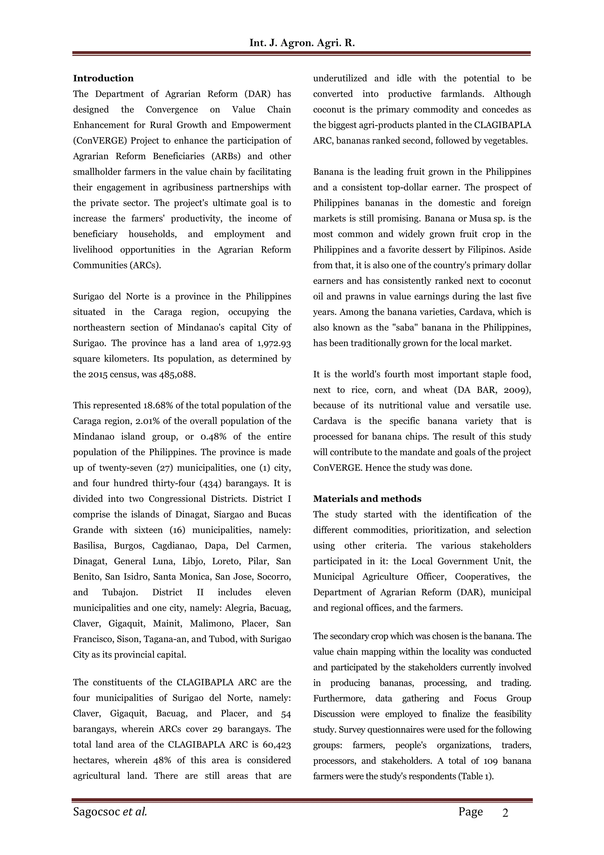 Barriers to expanding Banana production among CLAGIBAPLA farmers | PDF