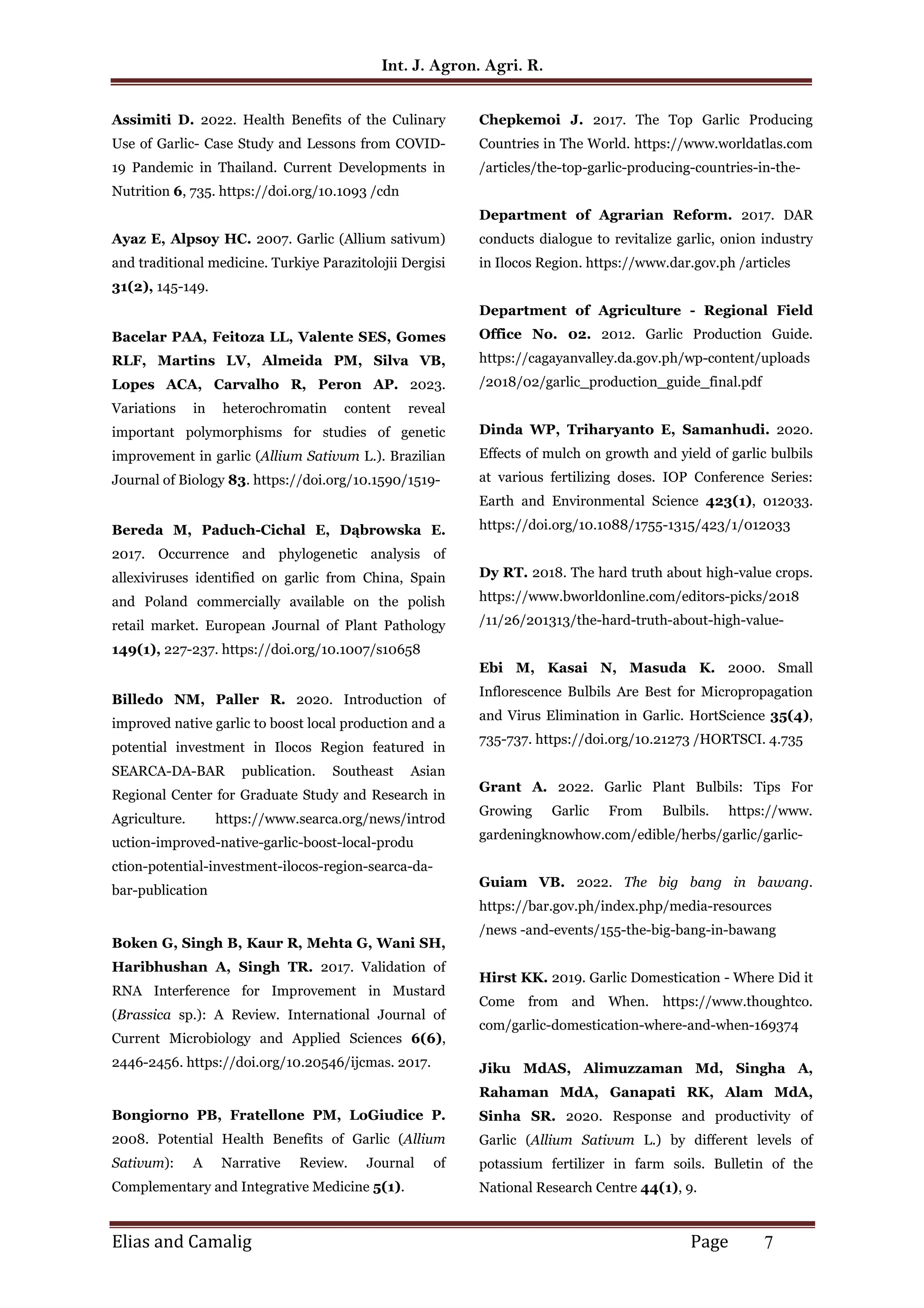 Growth and yield performance and viral disease screening of Philippine ...