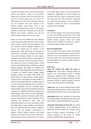 Proximate and phytochemical analyses of raw and differently processed ...