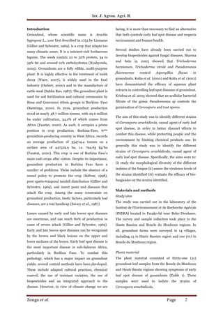 Morphological diversity, pathogenicity and biofungicides efficacity on ...