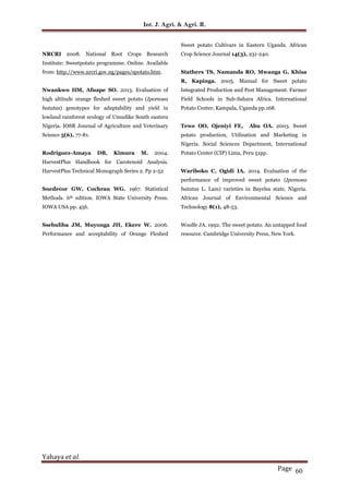 Evaluating the performance of improved sweet potato (Ipomoea batatas L. Lam) advanced lines in ...