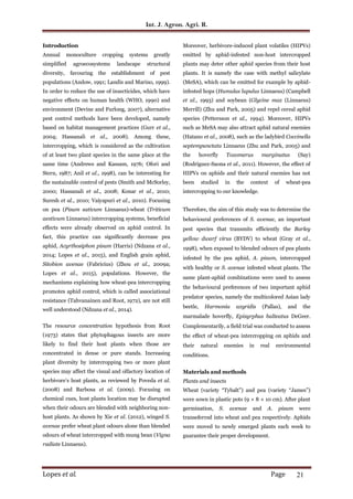 Wheat-pea intercropping for aphid control: from laboratory tritrophic ...