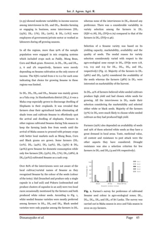 Agronomic status of Sesame/Thala (Sesamum indicum L.) cultivations in ...