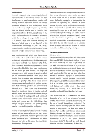 Effect of storage methods of cassava planting materials on ...