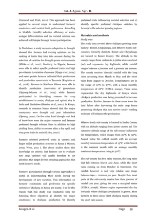 Farmers perception on production constraints, trait preference and variety selection of chickpea ...