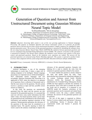 Generation of Question and Answer from Unstructured Document using ...