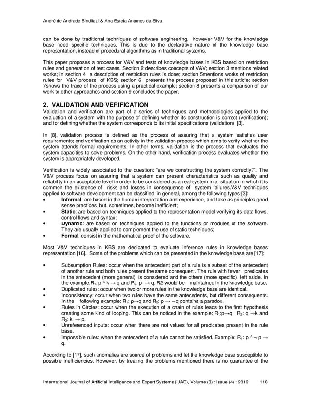 Verification And Validation Of Knowledge Bases Using Test Cases Generated By Restriction Rules Pdf 6593