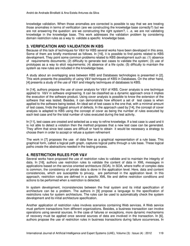 Verification And Validation Of Knowledge Bases Using Test Cases Generated By Restriction Rules Pdf 3864