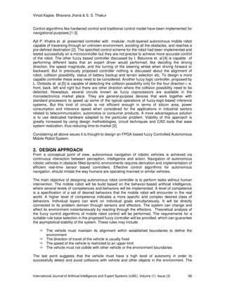 A Design of fuzzy controller for Autonomous Navigation of Unmanned Vehicle | PDF