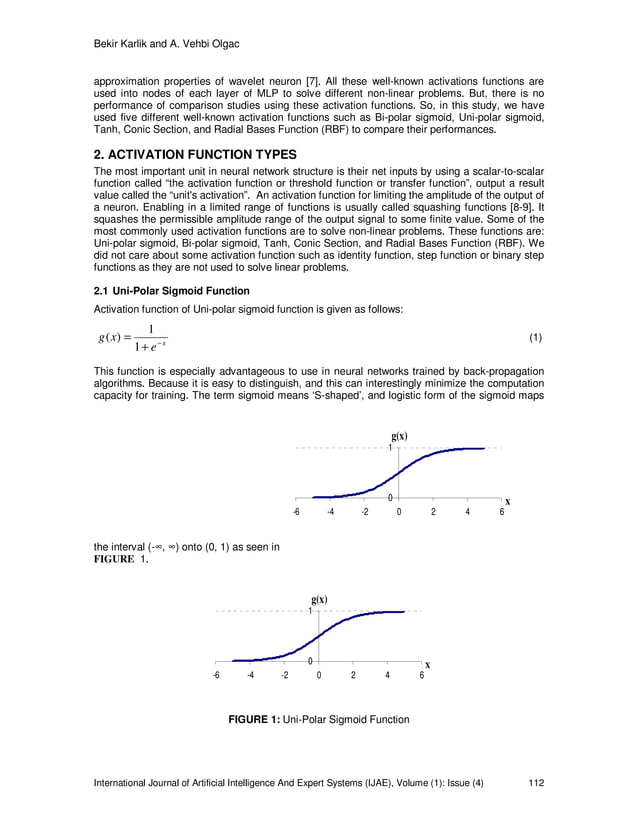 Performance Analysis Of Various Activation Functions In Generalized Mlp Architectures Of Neural