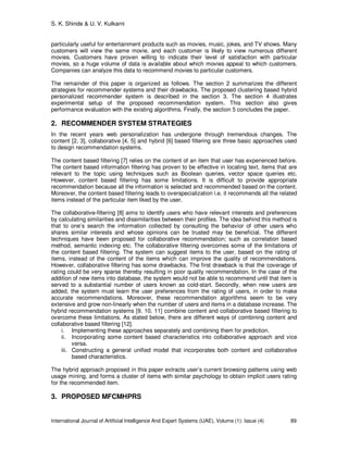 Hybrid Personalized Recommender System Using Modified Fuzzy C-Means Clustering Algorithm | PDF