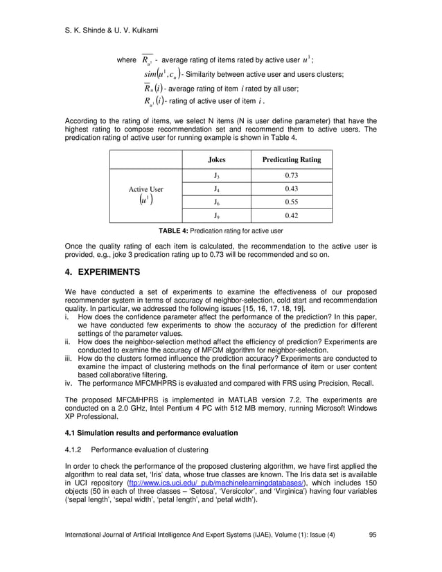 Hybrid Personalized Recommender System Using Modified Fuzzy C-Means Clustering Algorithm | PDF ...