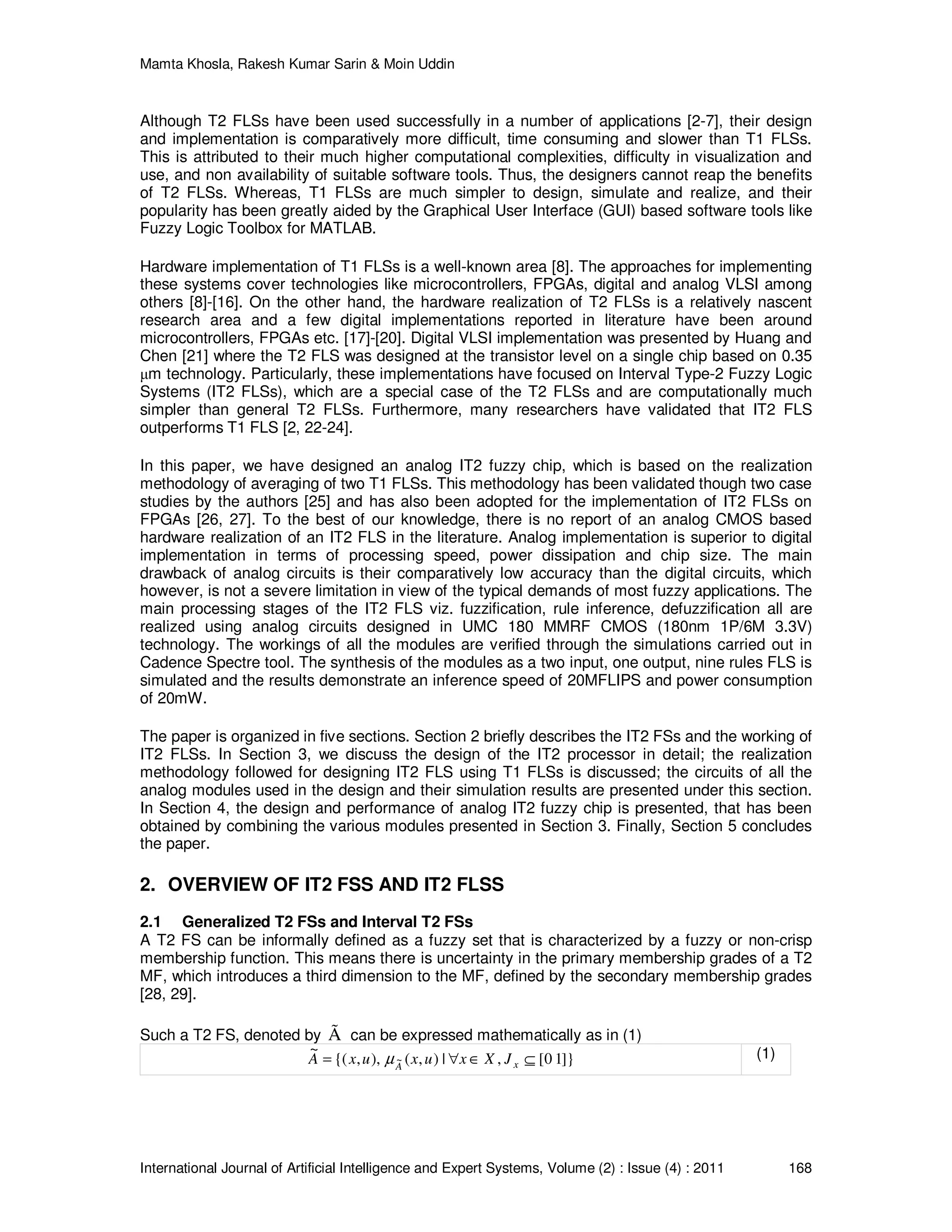 Design Of An Analog Cmos Based Interval Type 2 Fuzzy Logic Controller Chip Pdf Internet Of