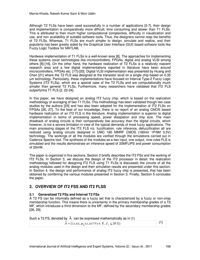 Design of an Analog CMOS based Interval Type-2 Fuzzy Logic Controller Chip | PDF | Internet of ...
