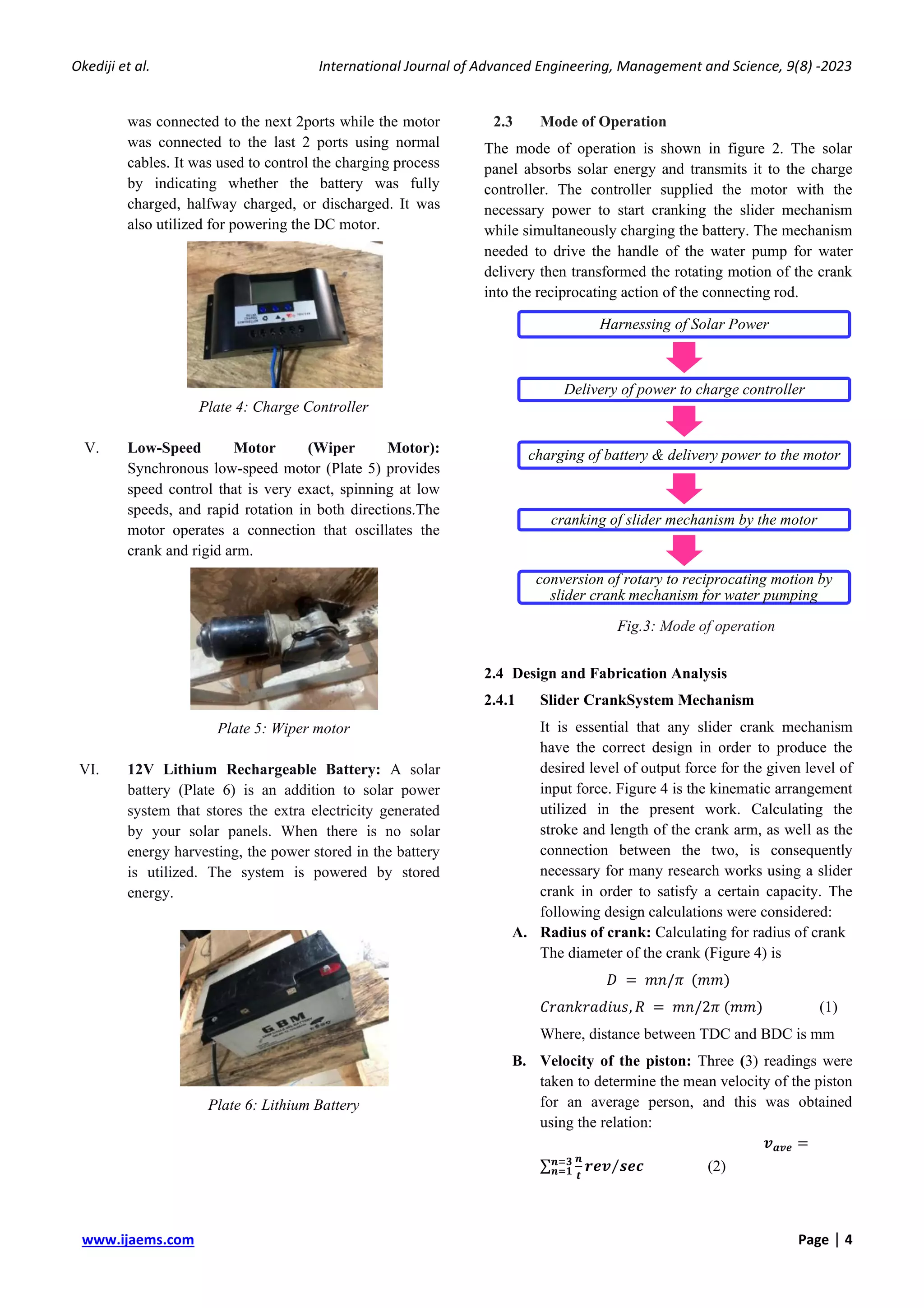 Development of A Solar-Powered Slider-Crank Mechanism for Hand Pump in ...