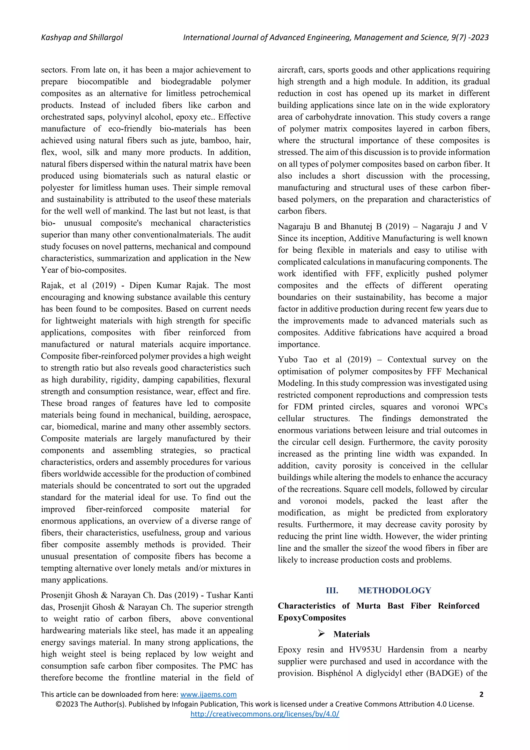 Characteristics of Murta Bast Fiber Reinforced Epoxy Composites | PDF